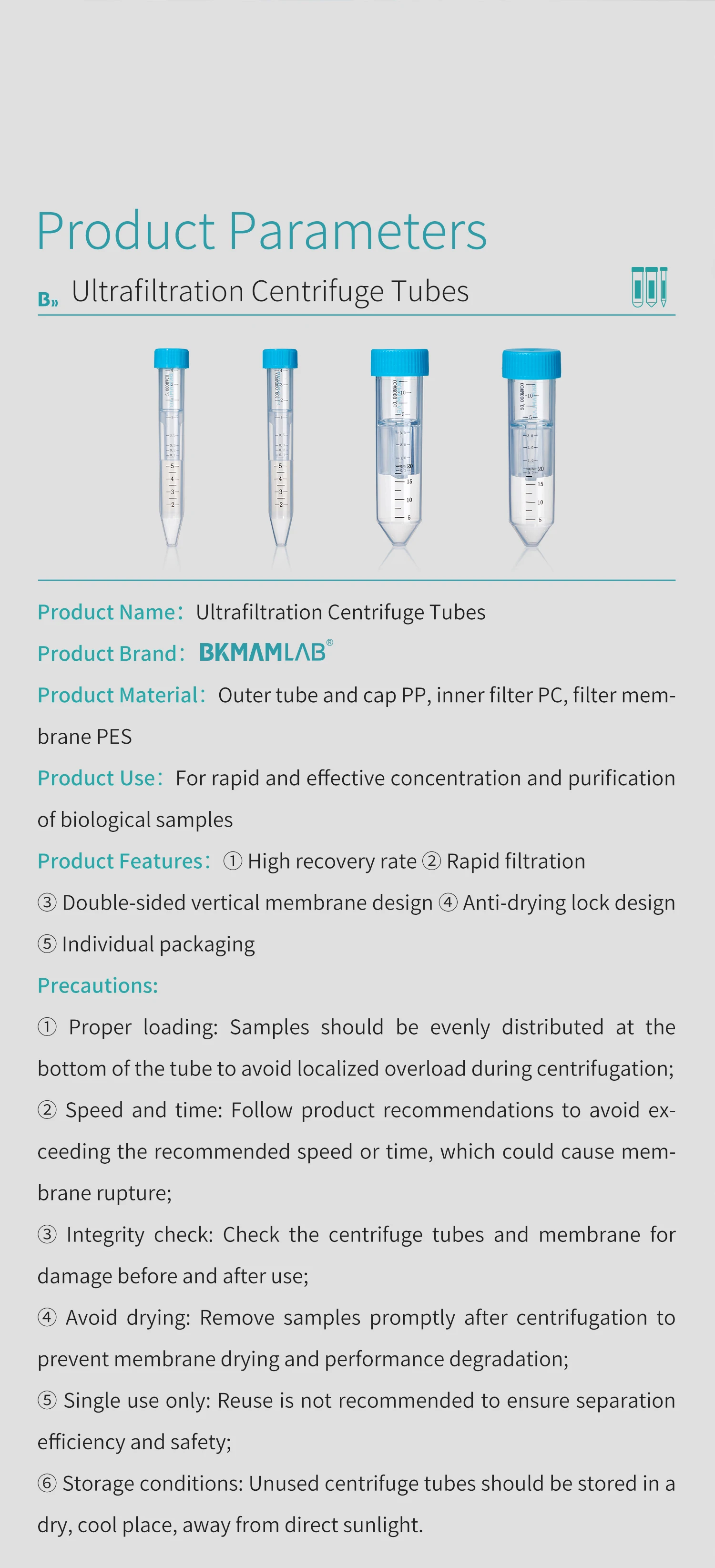 Ultrafiltration Centrifuge Tube Protein Concentration Nucleic Acid ...