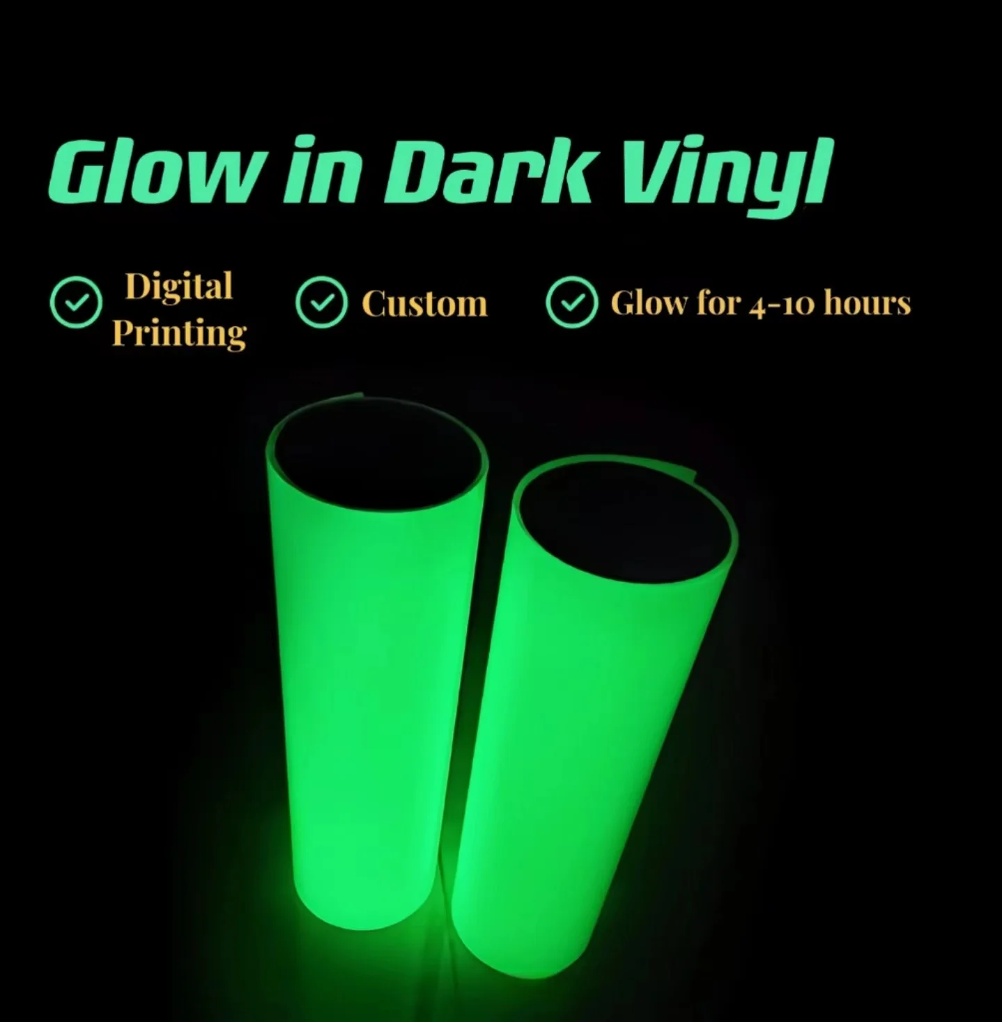 Customized Printable Photo Luminescent Film PVC Luminous Strip Glow in ...