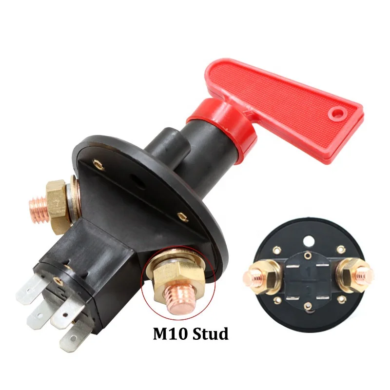 200A Battery Switch With Key DC 12V-24V 4 Hole Isolator Cut Off Power ...