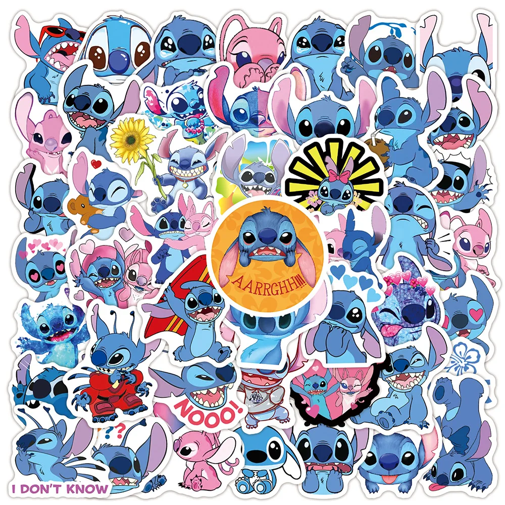 50pcs Cartoon Lilo Stitch Stickers For Kids Notebook Motorcycle Bicycle ...