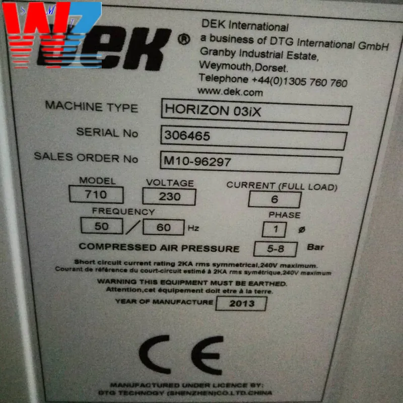 DEK Horizon 03IX SMT PCB Solder Paste Printer - Fully Automatic
