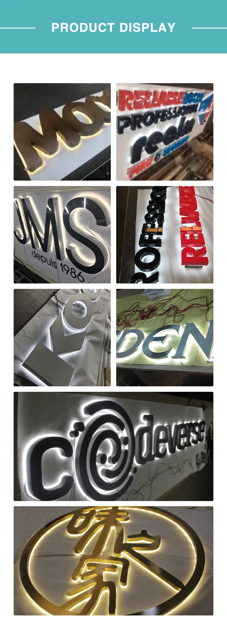 3d Metal Back Lighted Logo Signs Led Luminous Signage Indoor Backlit ...