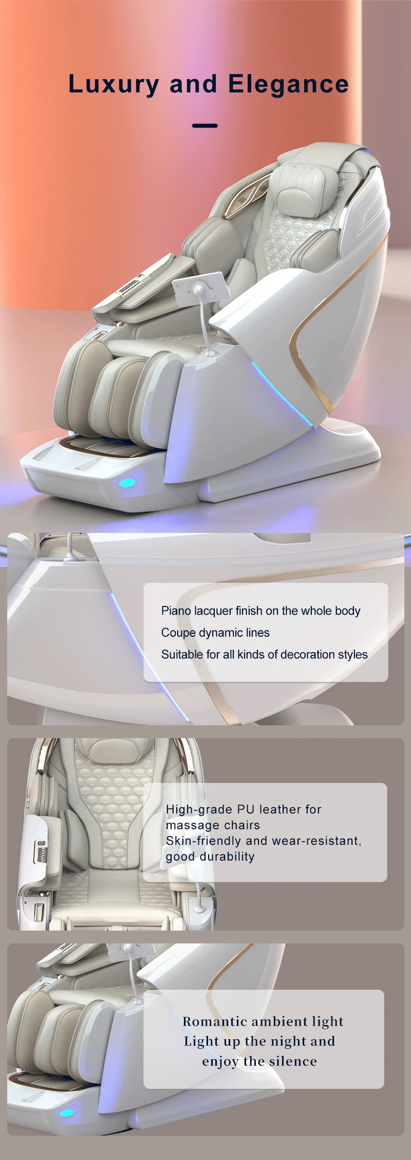 Luxury Ai Voice 4d Full Body Heating Therapy Massage Chair Of Shiatsu ...