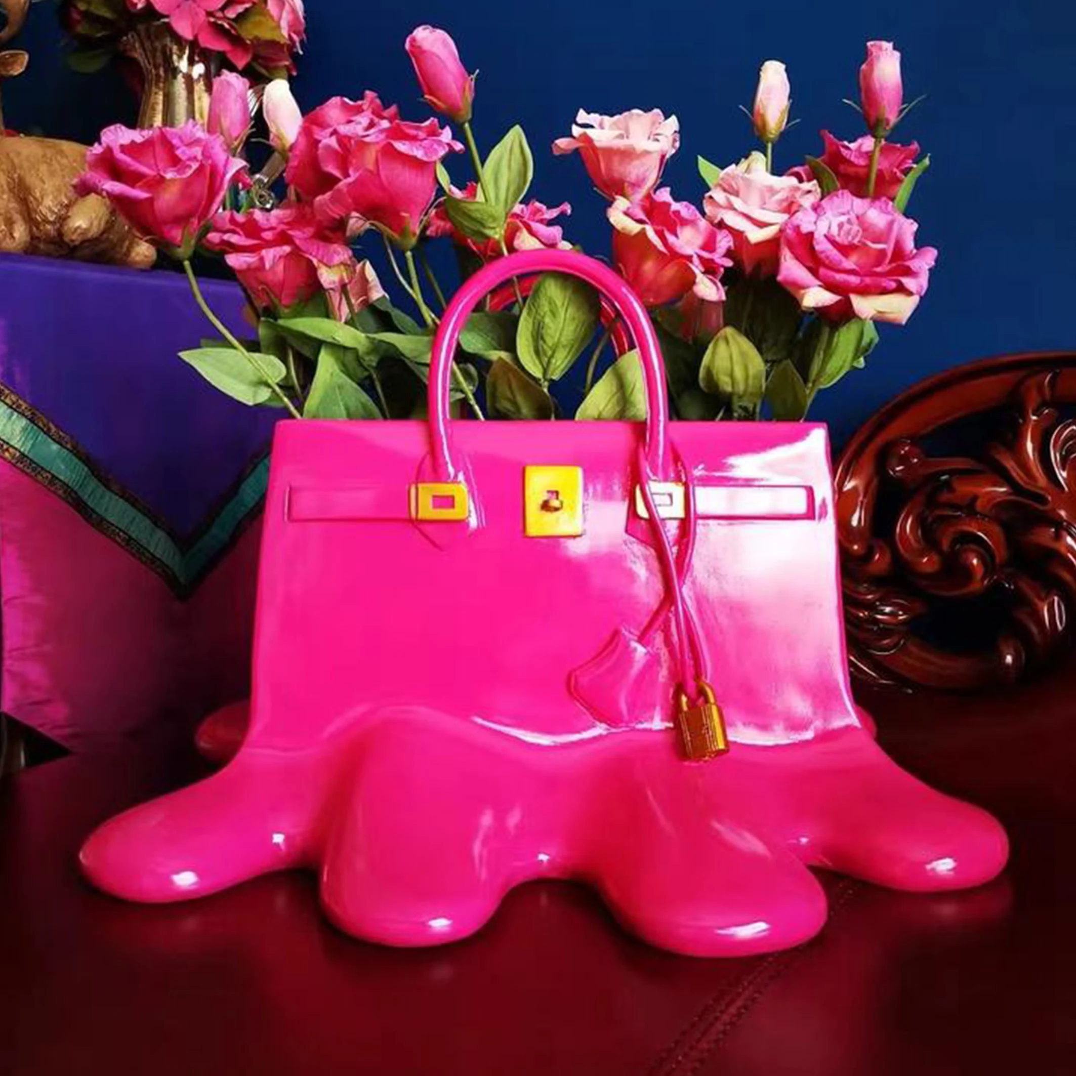Resin Art Supplies Luxury Home Decorations Bag Shape Sculpture Flower ...