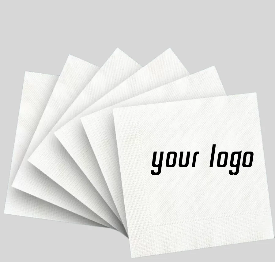 Custom Cocktail Paper Napkins For Restaurant Black Napkins With Logo ...