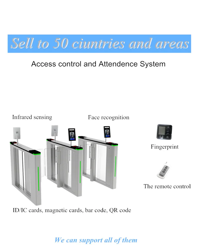 Pedestrian Access Control Swing Turnstile Barrier Gate With Biometric ...