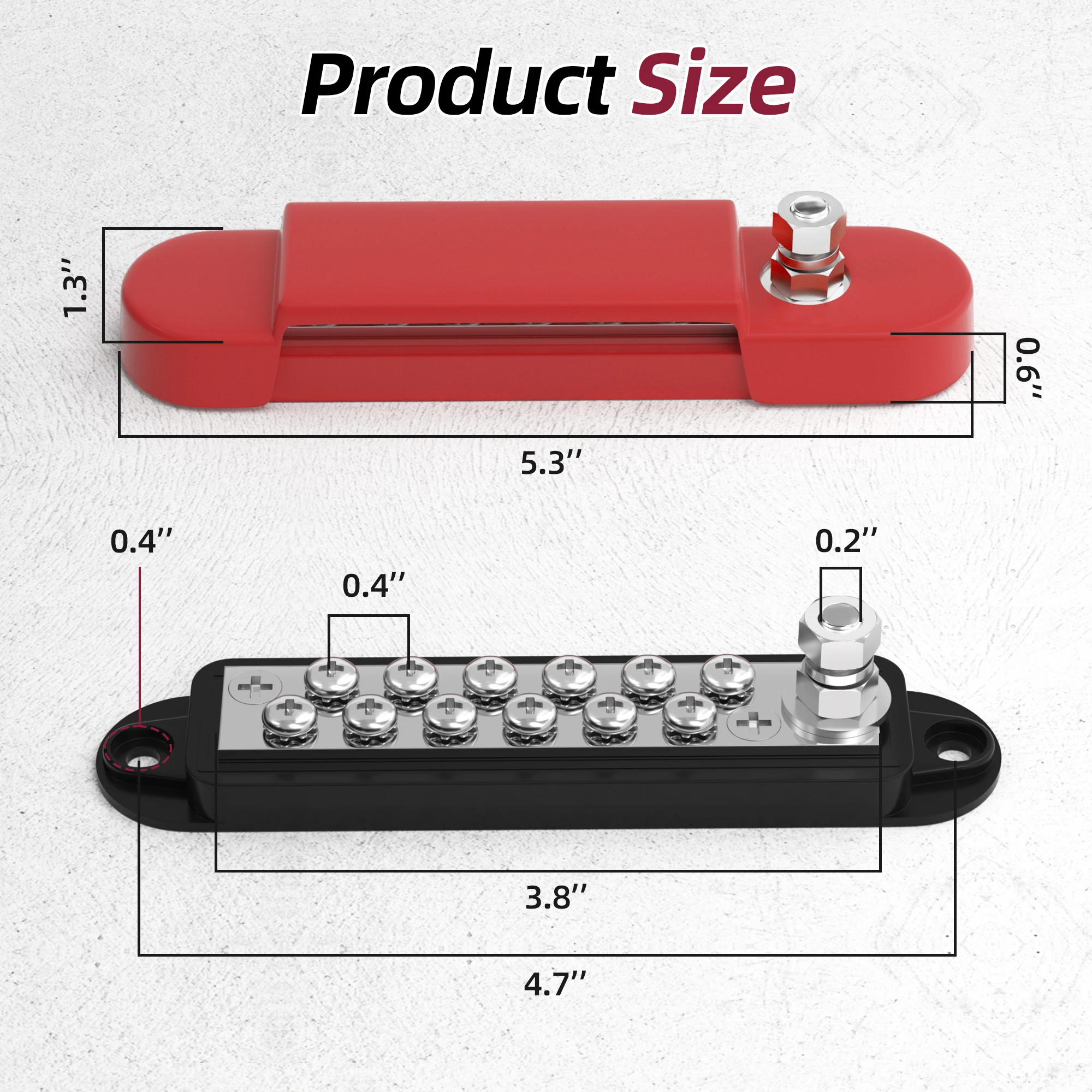 150A Copper Busbar Insulator 12V Terminal Block - DAIERTEK