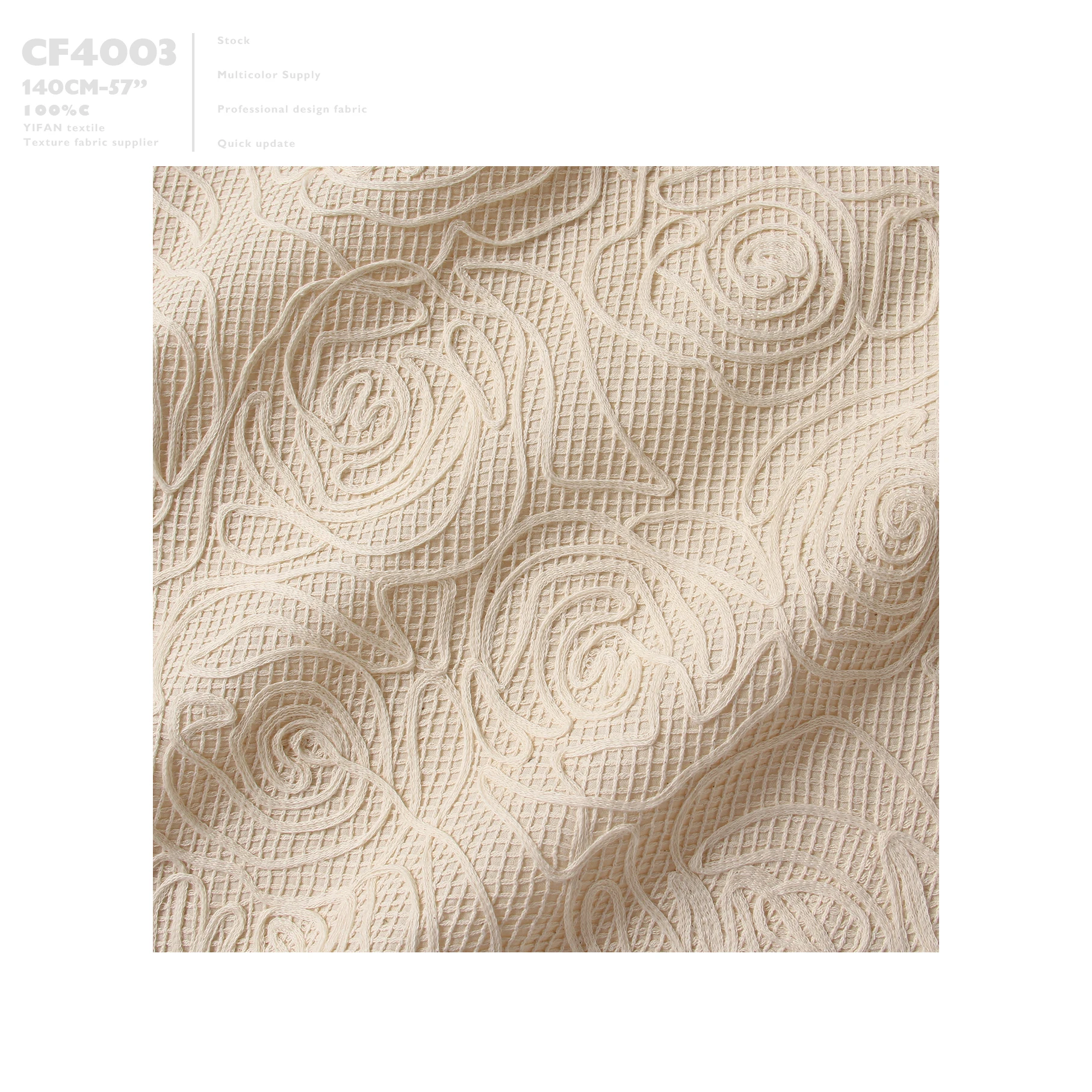 Cotton Fabric Exquisite Grid Rose Pattern Three-dimensional Embroidery ...