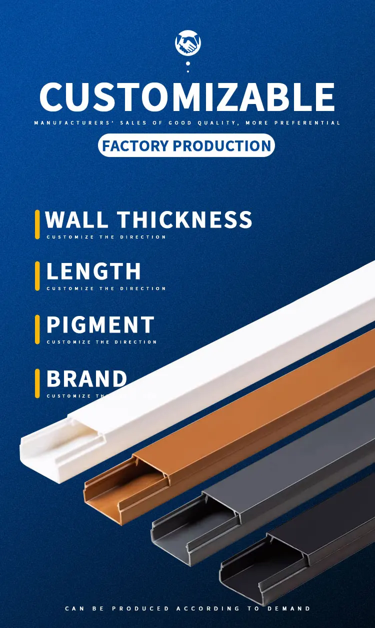 20x10 PVC Panel Wiring Ducts Trunking for Wall Installation