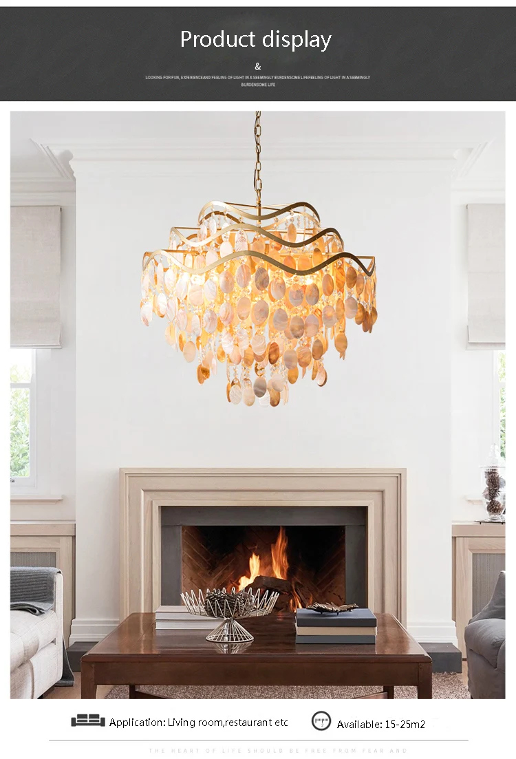 Modern White Capiz Seashell Pendant Lamp Light Bedroom Ac90-260v Metal ...