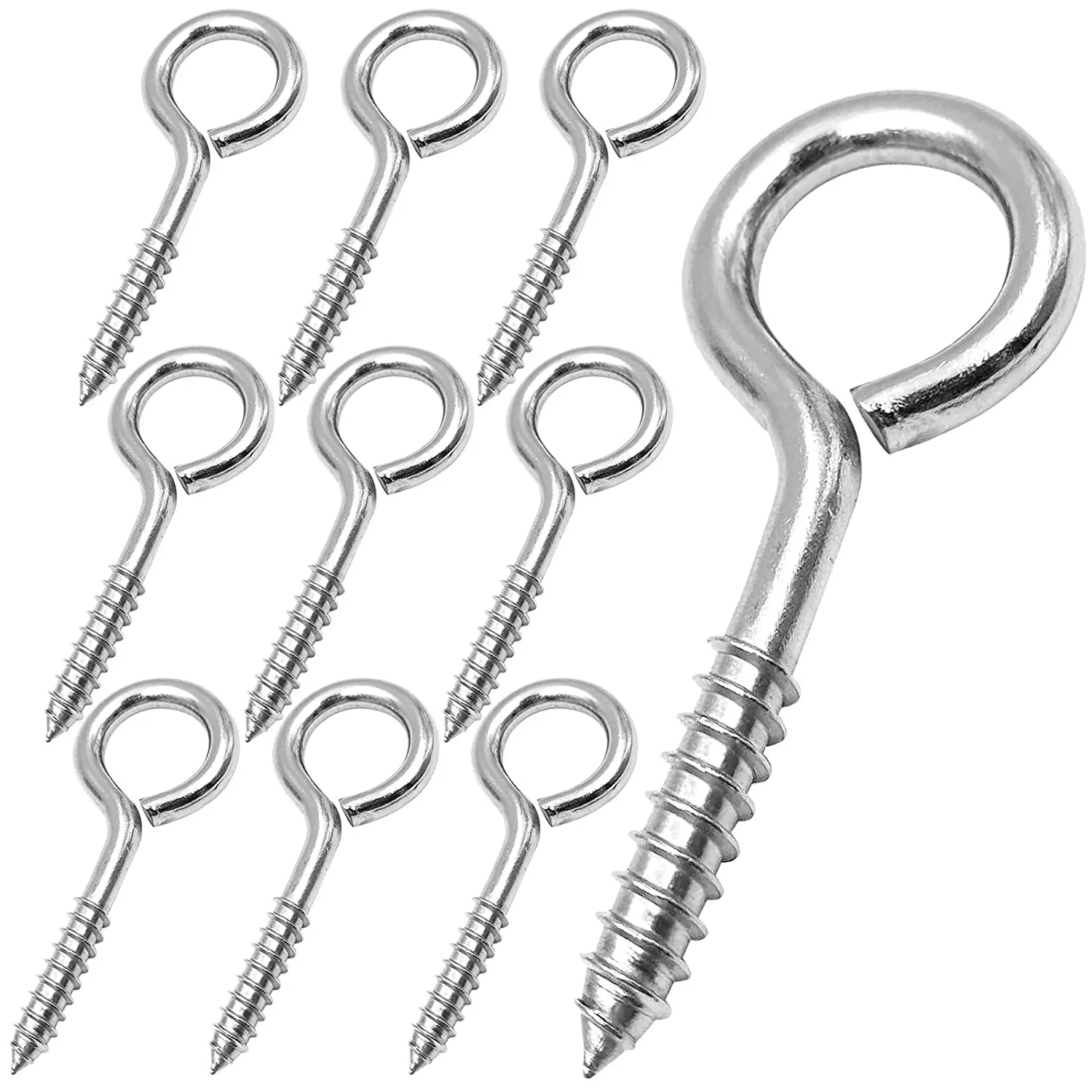Customized Heavy Duty Eye Hooks - Stainless Steel Screws