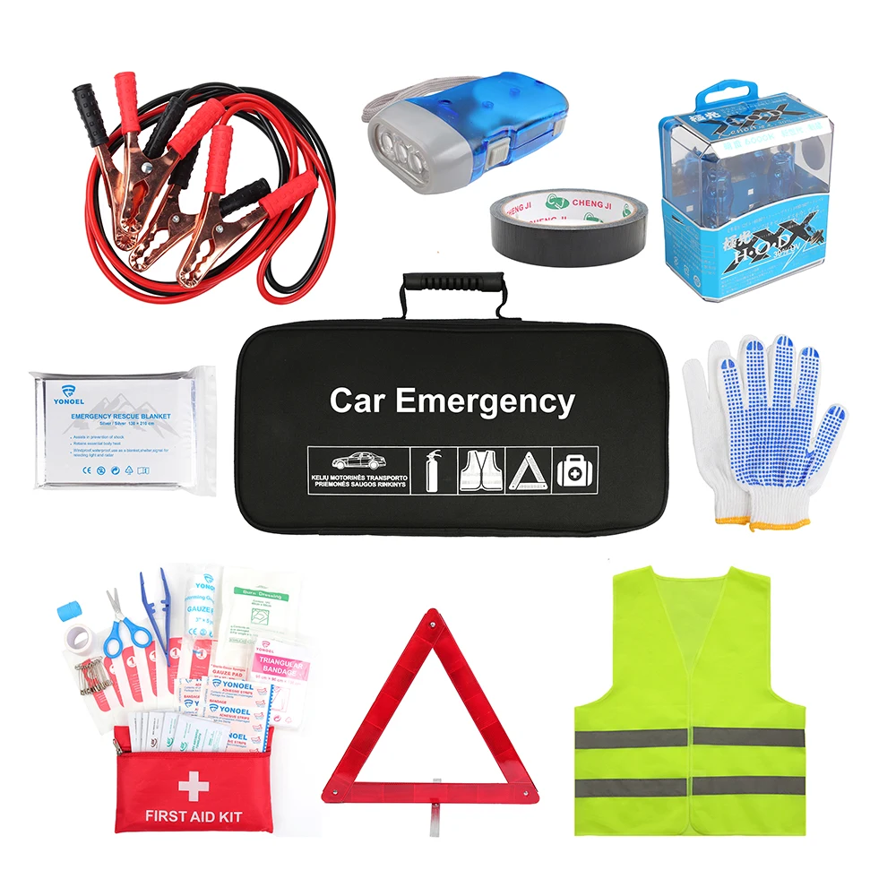 139 Pcs Car Emergency Kit Roadside Safety Tool Kit Car First Aid Kit ...