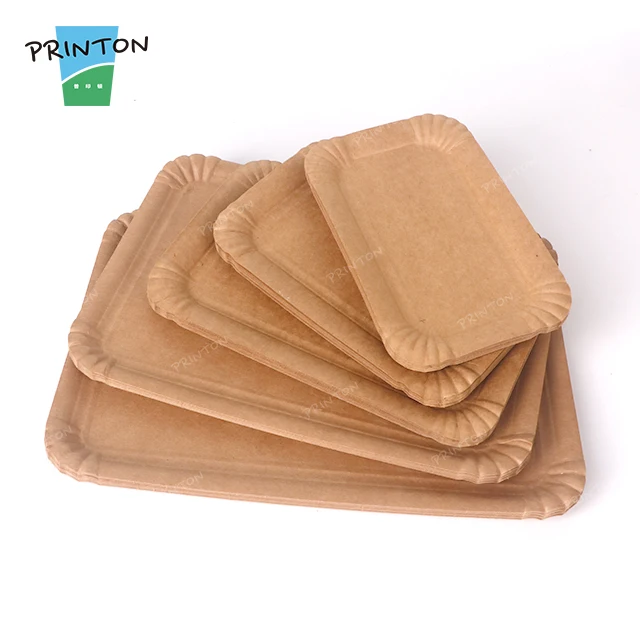 Printon Custom Eco-friendly Kraft Paper Dinner Plates Disposable ...