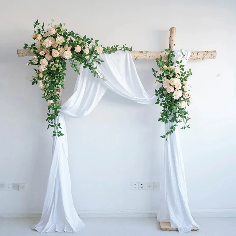 Mori Wedding Backdrop Frame Arch Decor Rose Green Leaf Hang Floral ...