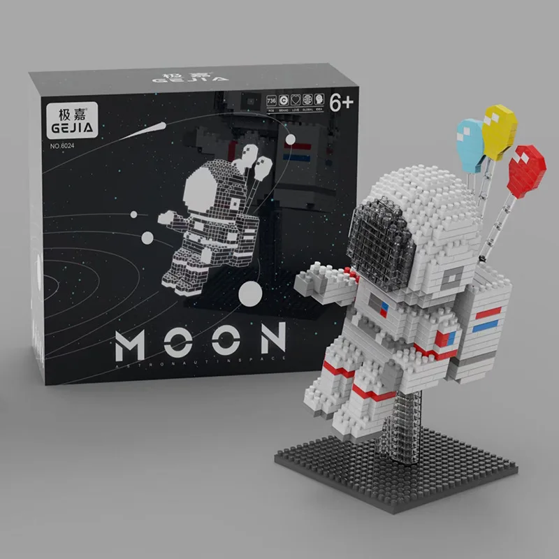 Balloon Spaceman Astronaut Micro Building Blocks Micro Diamond Bricks ...