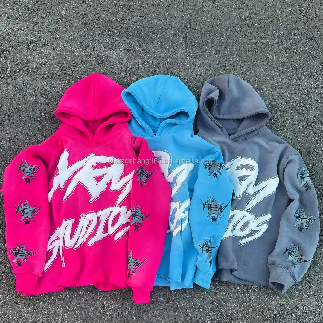 Custom Heavyweight Cropped Puff Print Tracksuit - Men Hoodies