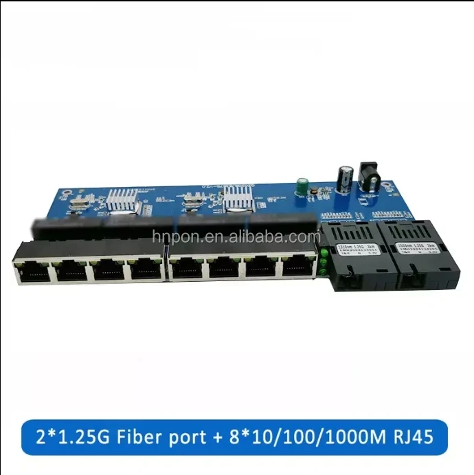 HNPON FTTH Optical Converter - 2fo 8lan Reverse POE Switch