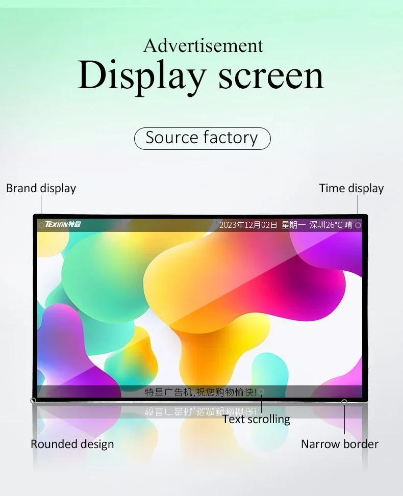 55 Inch Indoor Wall Mounted Advertising Machine Indoor Hanging ...