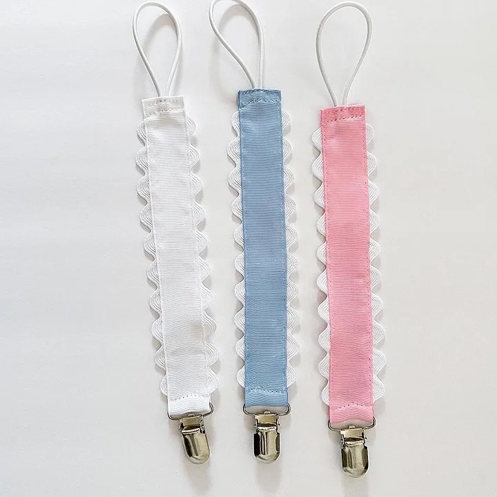 Personalized Pacifier Holder - Monogrammed Grosgrain Ribbon