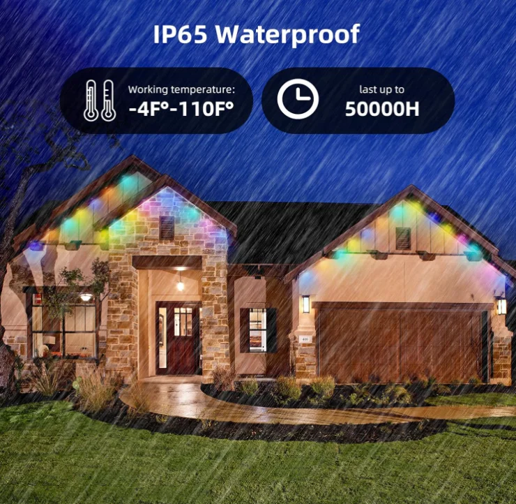 Smart Rgb Ic Ws2811 Eave Light 36v Permanent Christmas Light String ...