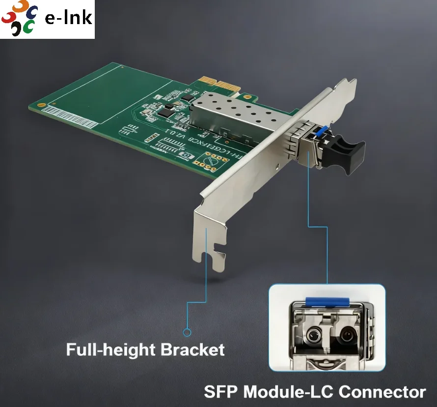 E-link 1000M Gigabit Fiber Optic LAN Card - PCI-E Network Adapter