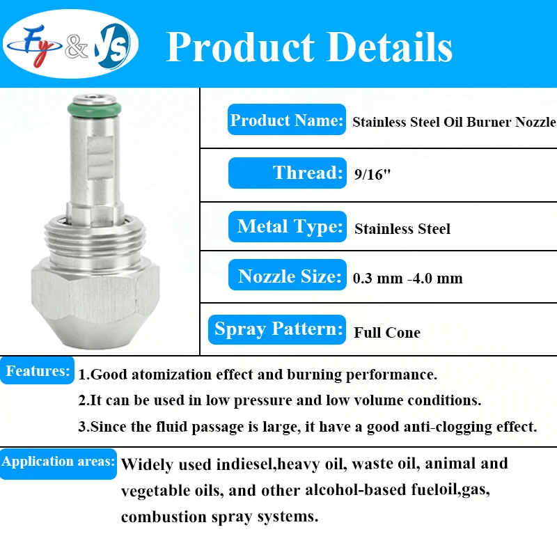 YS High-Efficiency Air Atomizing Oil Nozzle for Boilers
