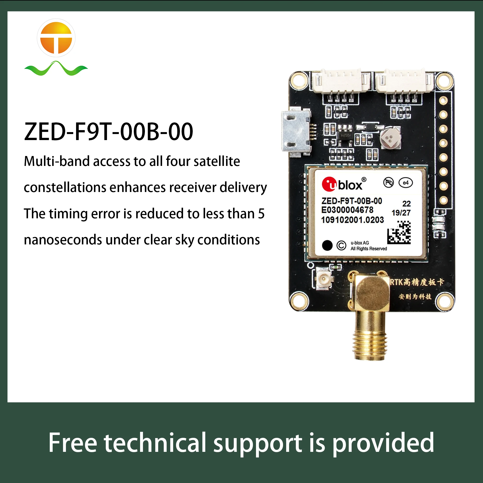 For Rtk Gps Base And Rover High Precision Zed-f9p F9t Rtk Gnss/gps ...