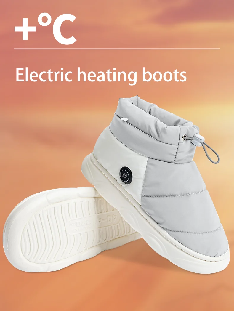 Anjuny Unisex Ankle-Height Heating Boots Winter-Suitable Heated Shoes ...