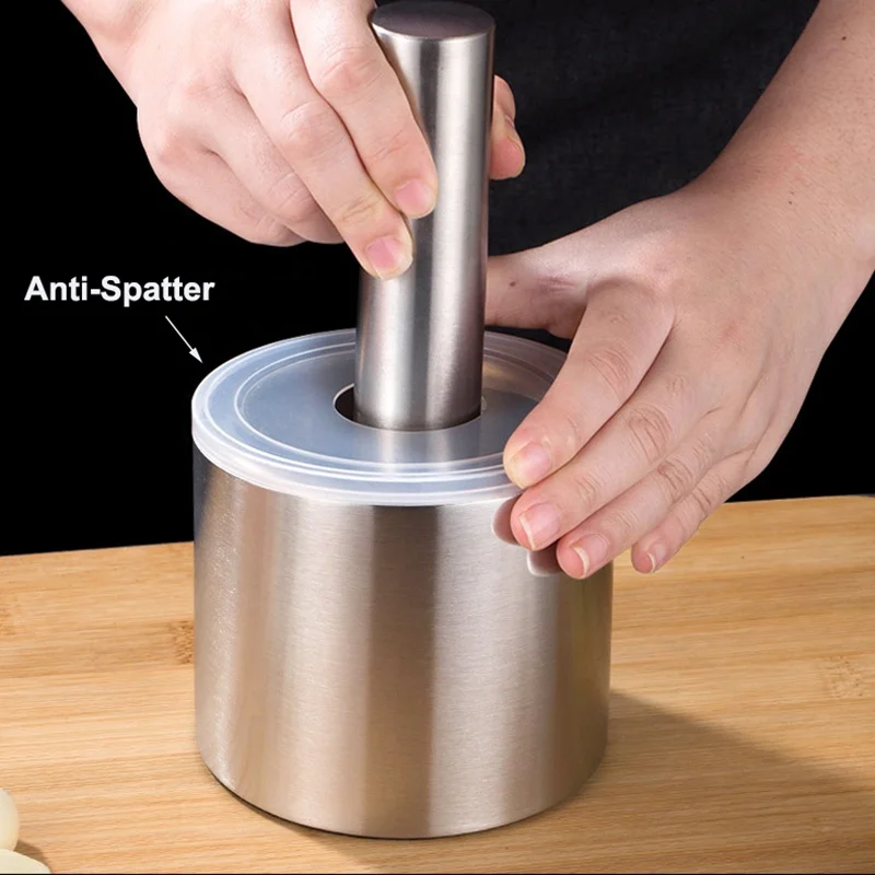 Cylinder Shape Stainless Steel Mortar And Pestle Set Spice Grinder Pill ...