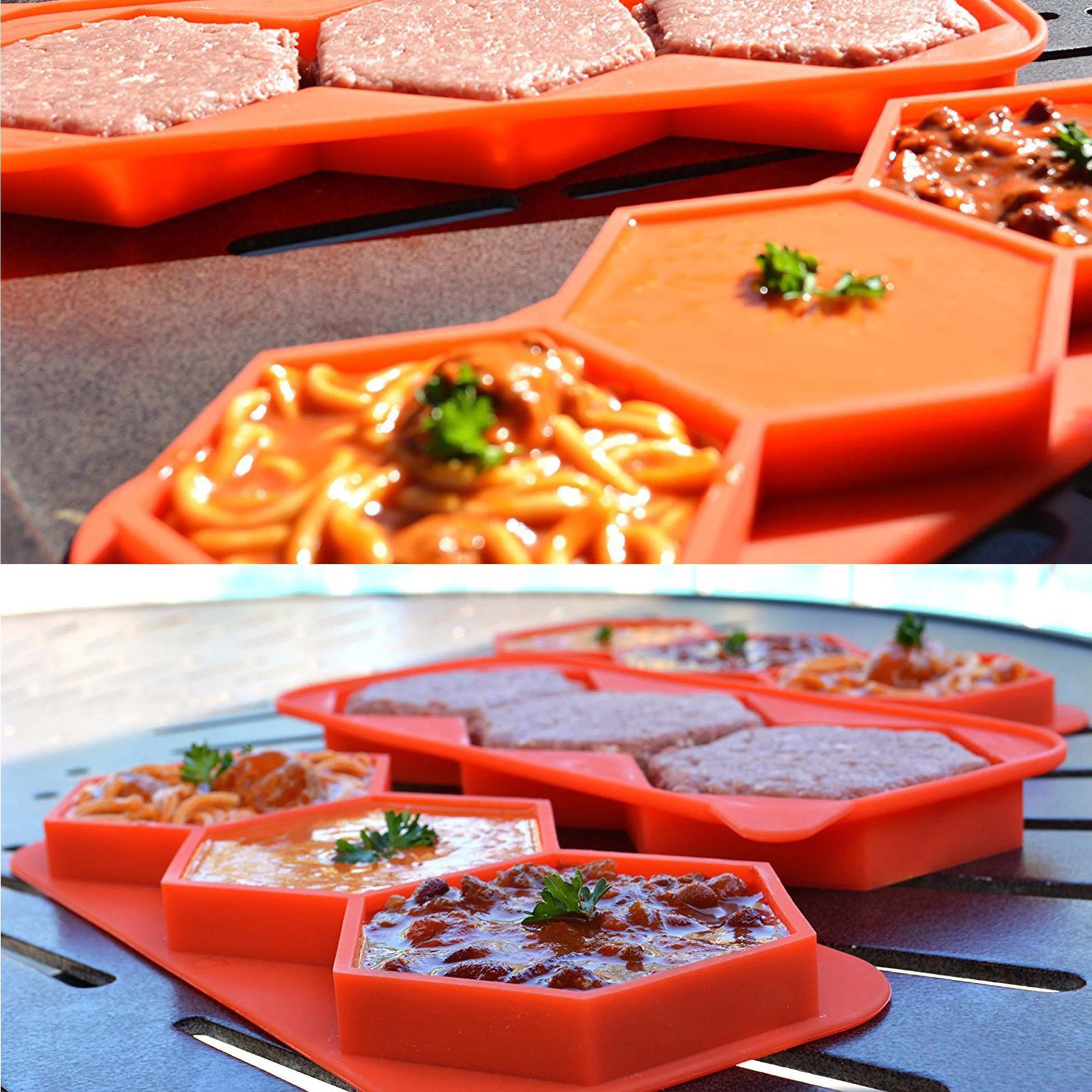 Hot Selling Square Round Silicone Multi Cell Meat Patties Mold Burger ...