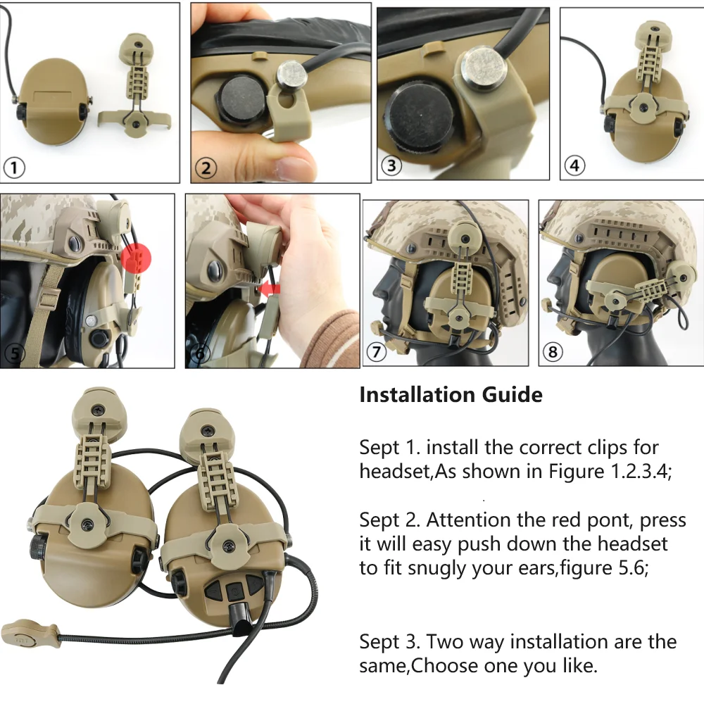 Ts Tac-sky New Arc Helmet Track Adapter Tactical Headset Accessory Arc Helmet Holder Compatible ...