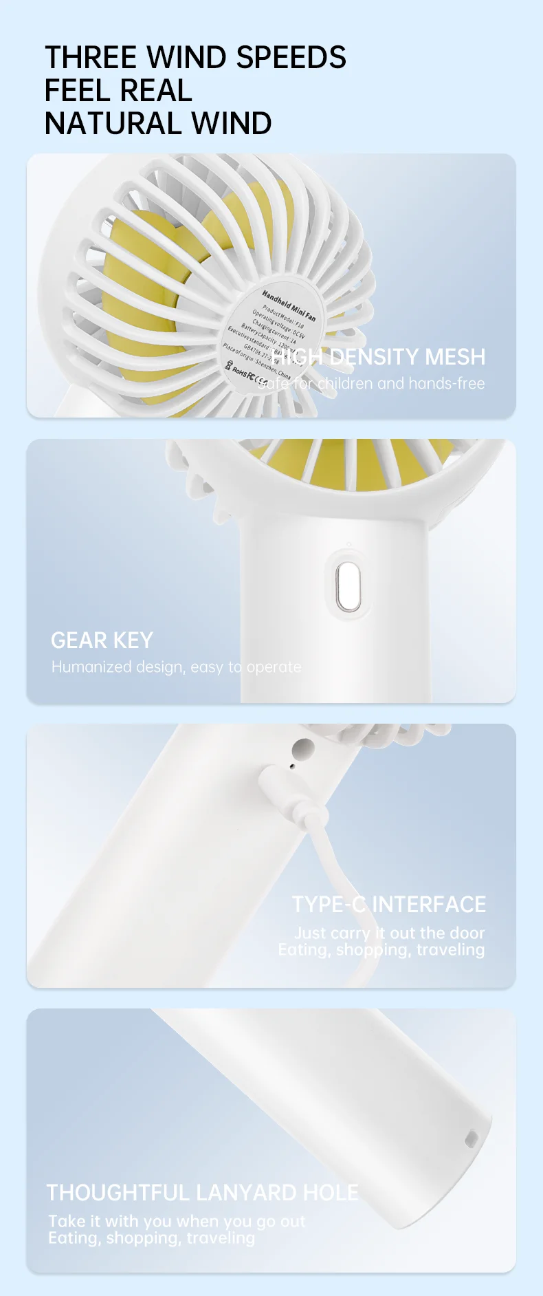 Cool Mini Fan - Portable Rechargeable Handheld Fan