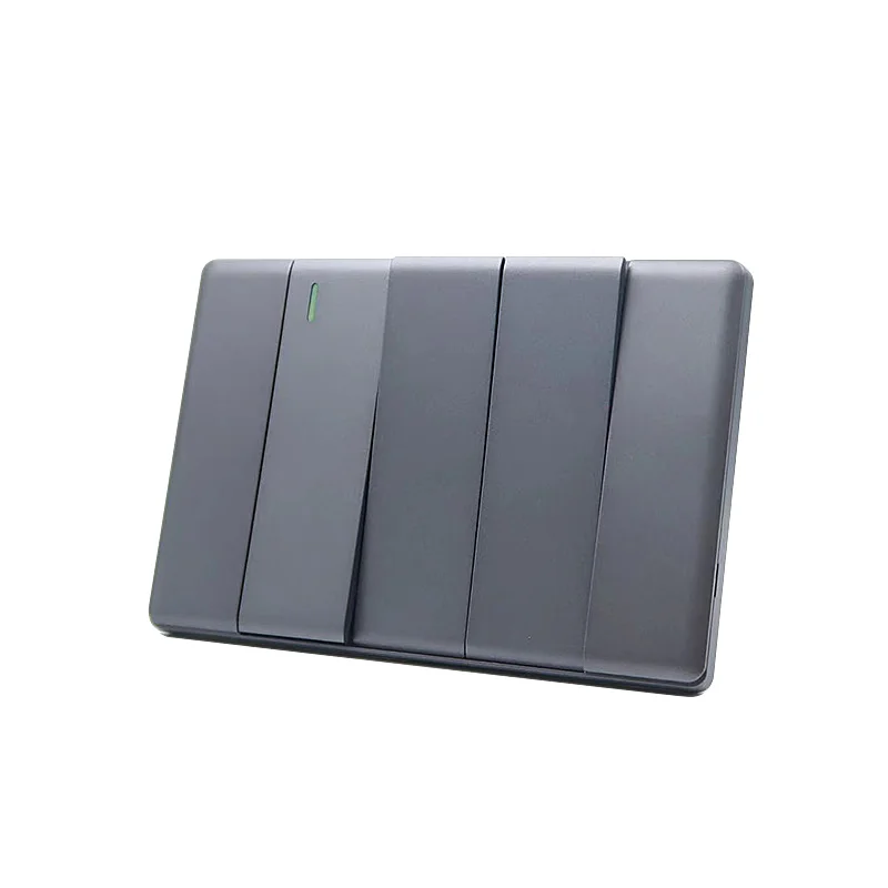 Electrical Big Push Button 3 Gang 2 Way Grey Wall Switch With Night ...