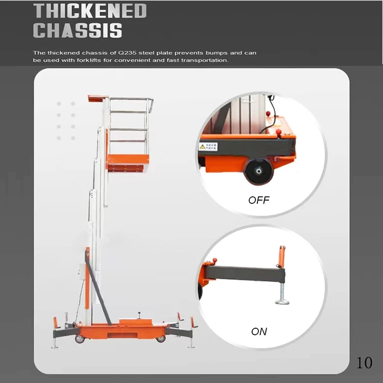 4m Aluminum Lift Ladder Lift Design Man Lift For Aerial Work 100kg ...