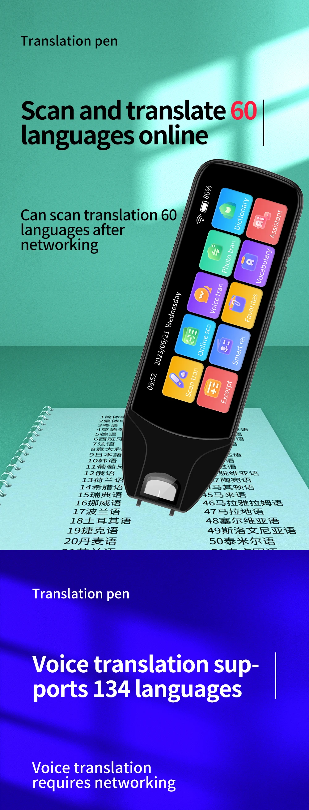 Scanning Translation Talking Pen For Kids Toy Voice Translation Pen ...