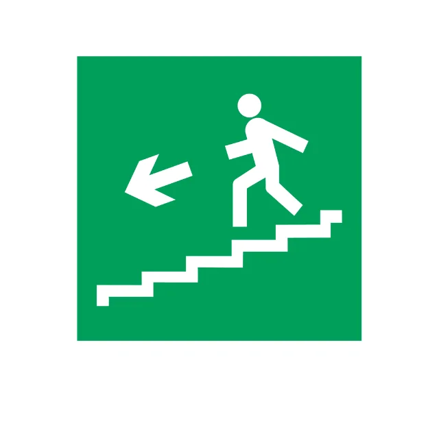 Emergency Stairs Left Traffic Sign 250x250mm Aluminum Material for Left ...