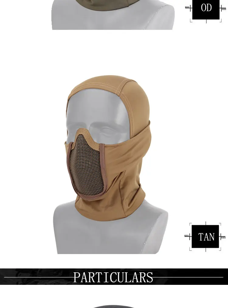Tactical Full Face Steel Mesh Mask Balaclava Motorcycle Headgear Metal ...