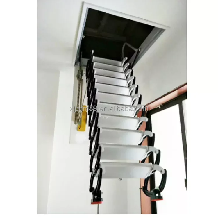 Full Automatic Attic Retractable Stairs Indoor Invisible Folding Stairs ...
