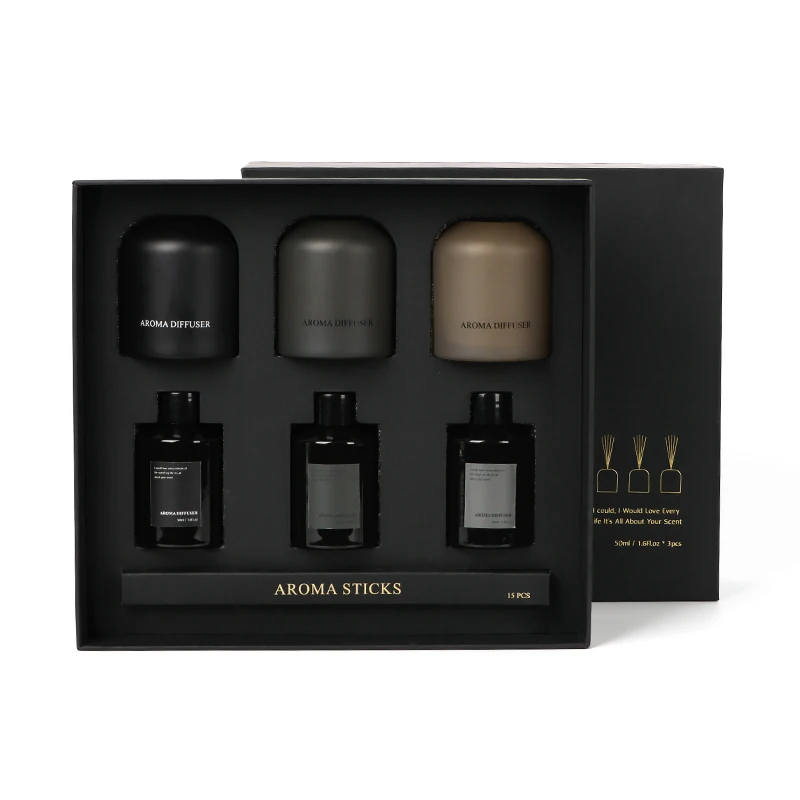 Luxury Set Of Three 50ml Aroma Reed Diffuser With Oil Gift Set - Buy ...