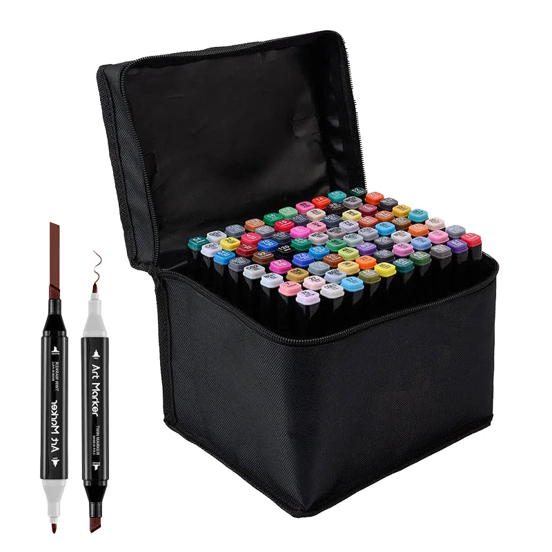 80 Color Art Markers with Double Head Design Quick Drying and Non ...