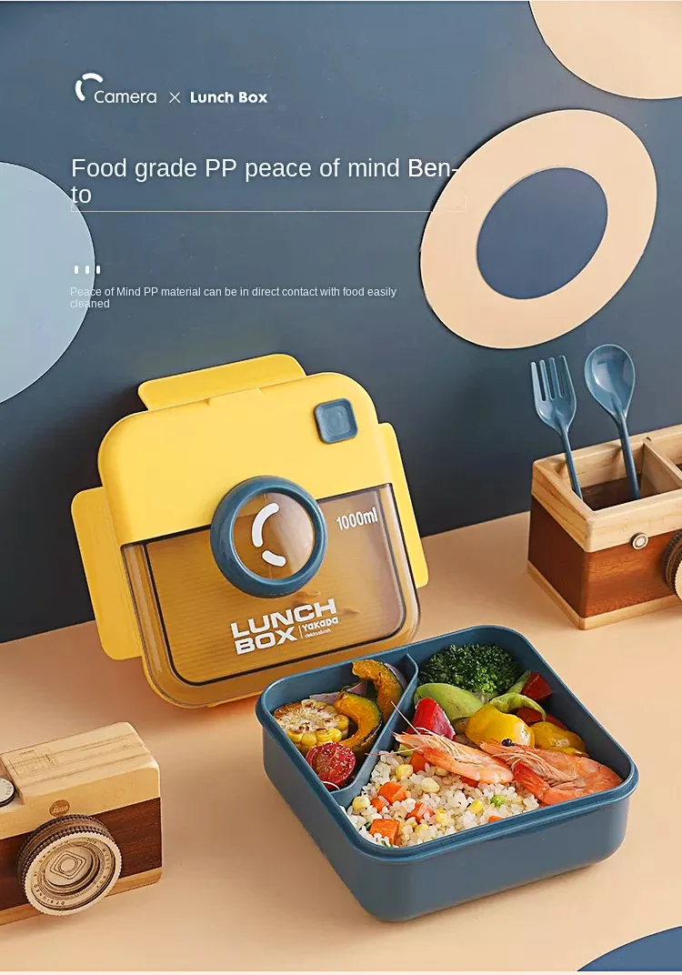 Eco-friendly Fashion Camera Shape Lunch Box - Safe & Durable
