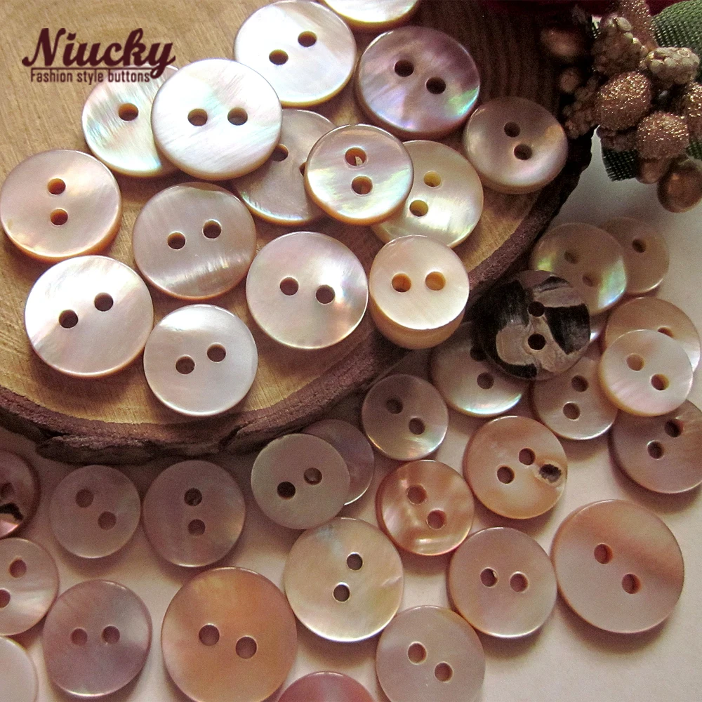 Low MOQ 9mm - 12.7mm 2 Holes Flat Natural Pearl Shell Shirt Buttons for ...