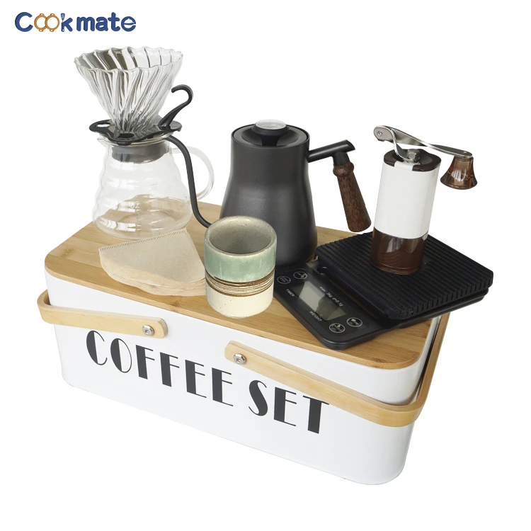 Elegant Fashion Portable Wood Box - Coffee Brew Maker Gift Set