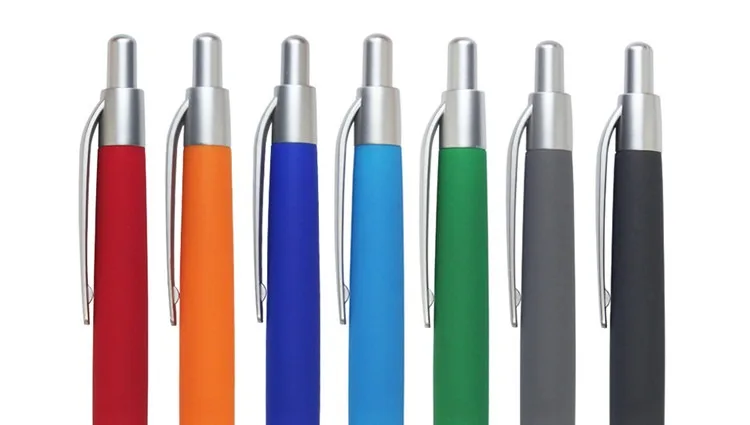 Promotional Black Rubber Coated Hotel Ballpoint Pen Printed Logo ...