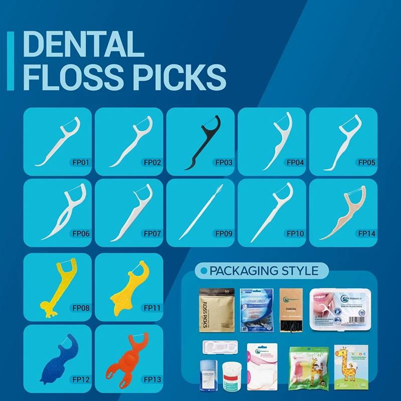 100pcs Family Pack Dental Floss Pick Eco Friendly Strong Ps Handle ...