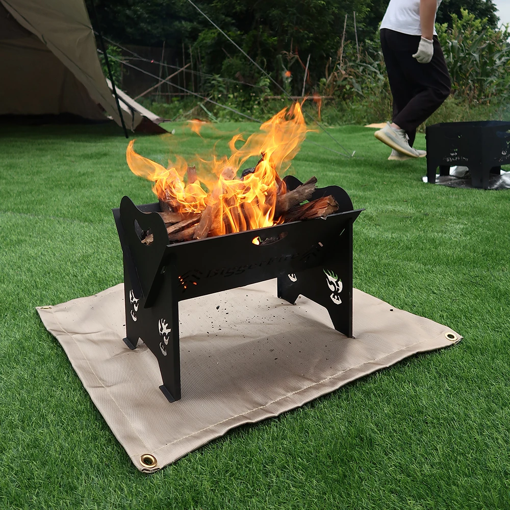 Outdoor BBQ Fire Protection Pit Mat Camping Picnic Barbecue Mat High ...