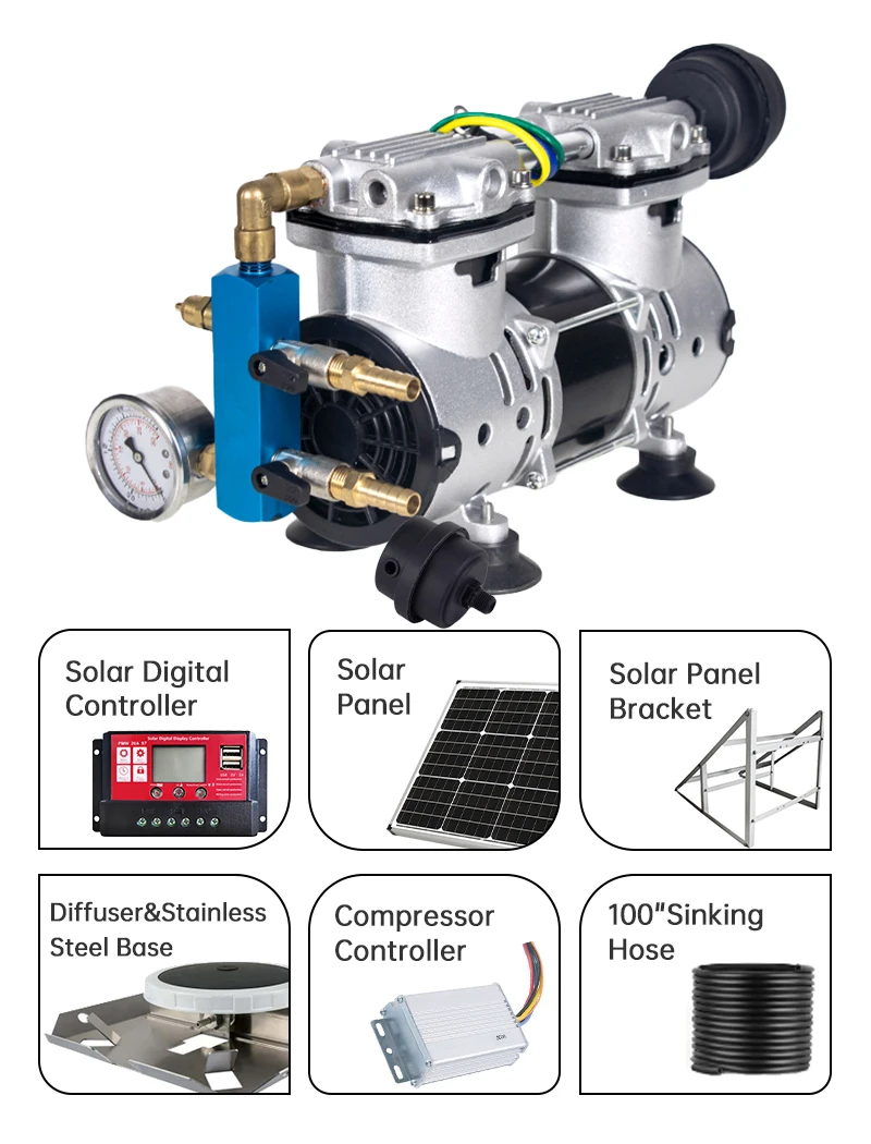 370w Solar Power Air Compressors 3.9cfm Aerator For Up To 1 Acre 65 ...