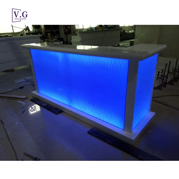 custom bar counter design for restaurant LED outdoor bubble tea counter ...