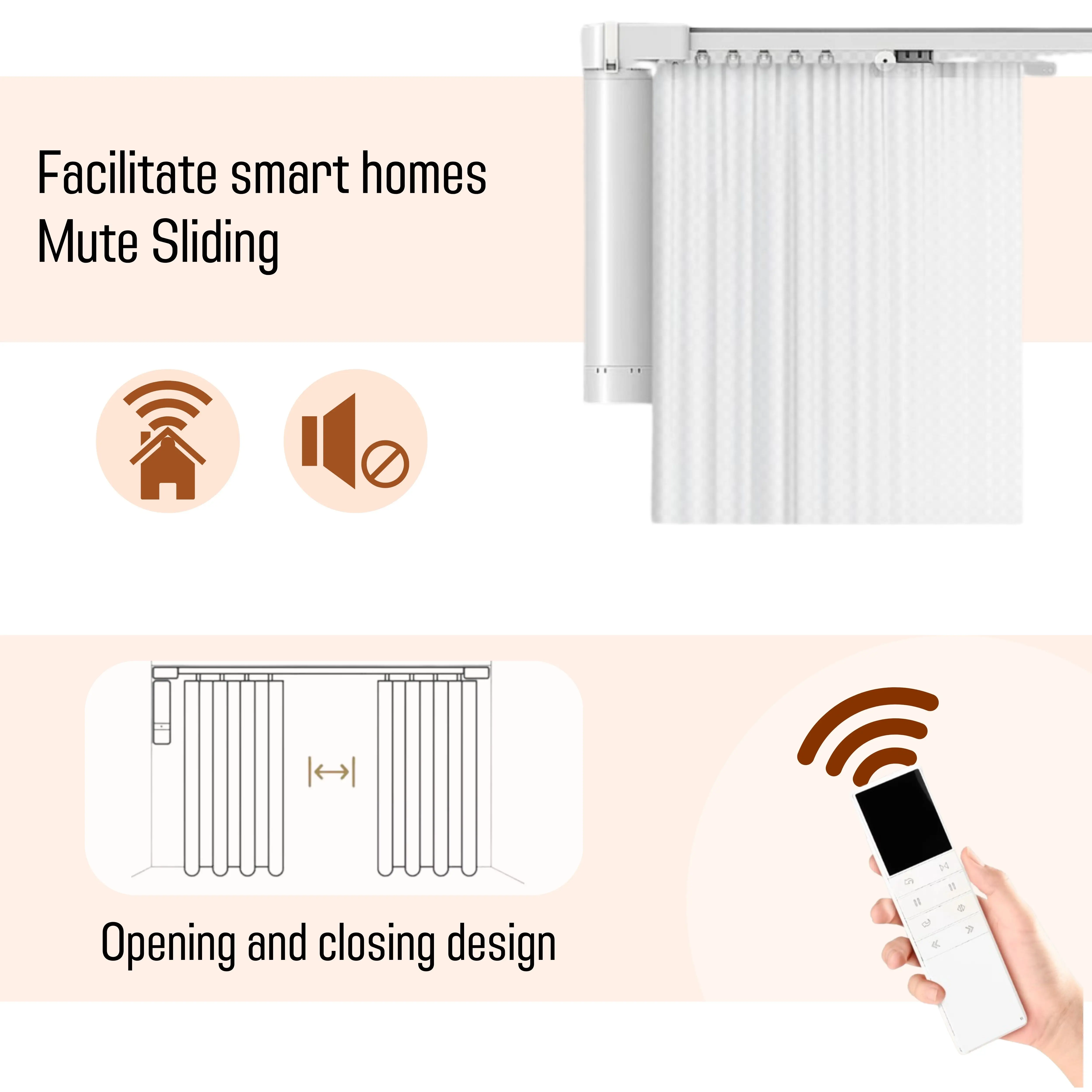 Tuya Wifi Smart Curtain Motor Opener Aluminum Motorized Control Curtain ...