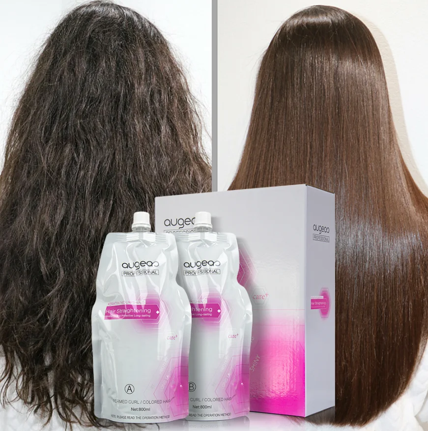 China manufacturer permanent hair straightener cream factory price Augeas brand rebonding kit hair straightening cream for salon